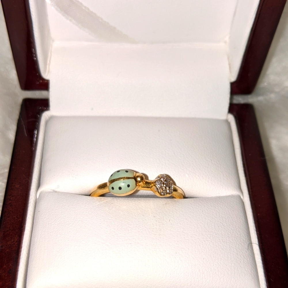 Aaron Basha 18k Ladybug Ring - Gem